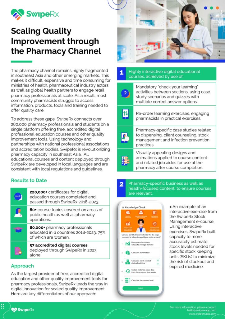 SwipeRx - Scaling Quality Improvement through the Pharmacy Channel